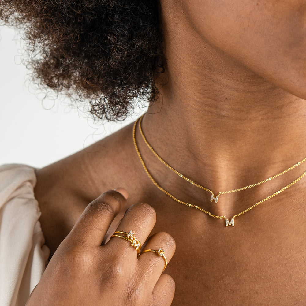 Brenda Grands 18K Gold Shiny Adjustable Initial Ring - J – Babysupermarket