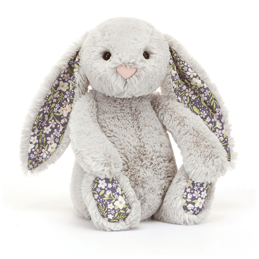 Jellycat Silver Bunny "Bloom" | Midnight Floral Plush – Babysupermarket
