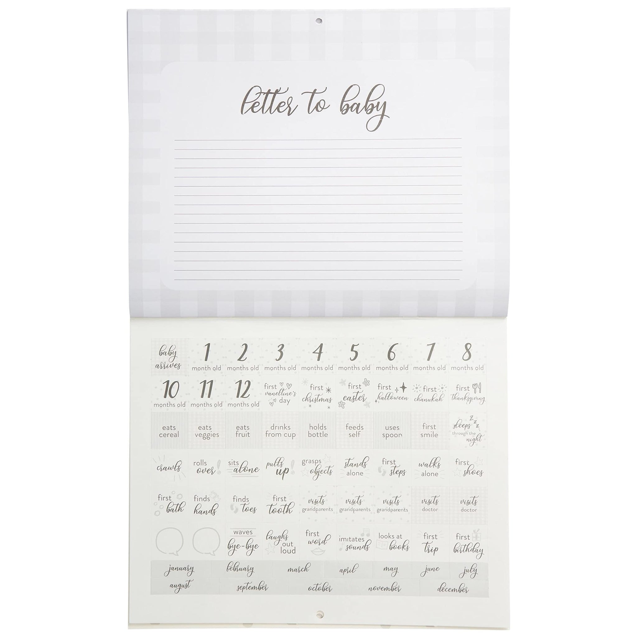 CR Gibson Baby Milestone Calendar | Cherish First-Year Moments ...