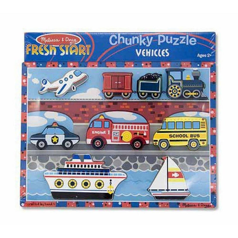 Melissa & Doug Vehicles Wooden Chunky Puzzle - Babysupermarket