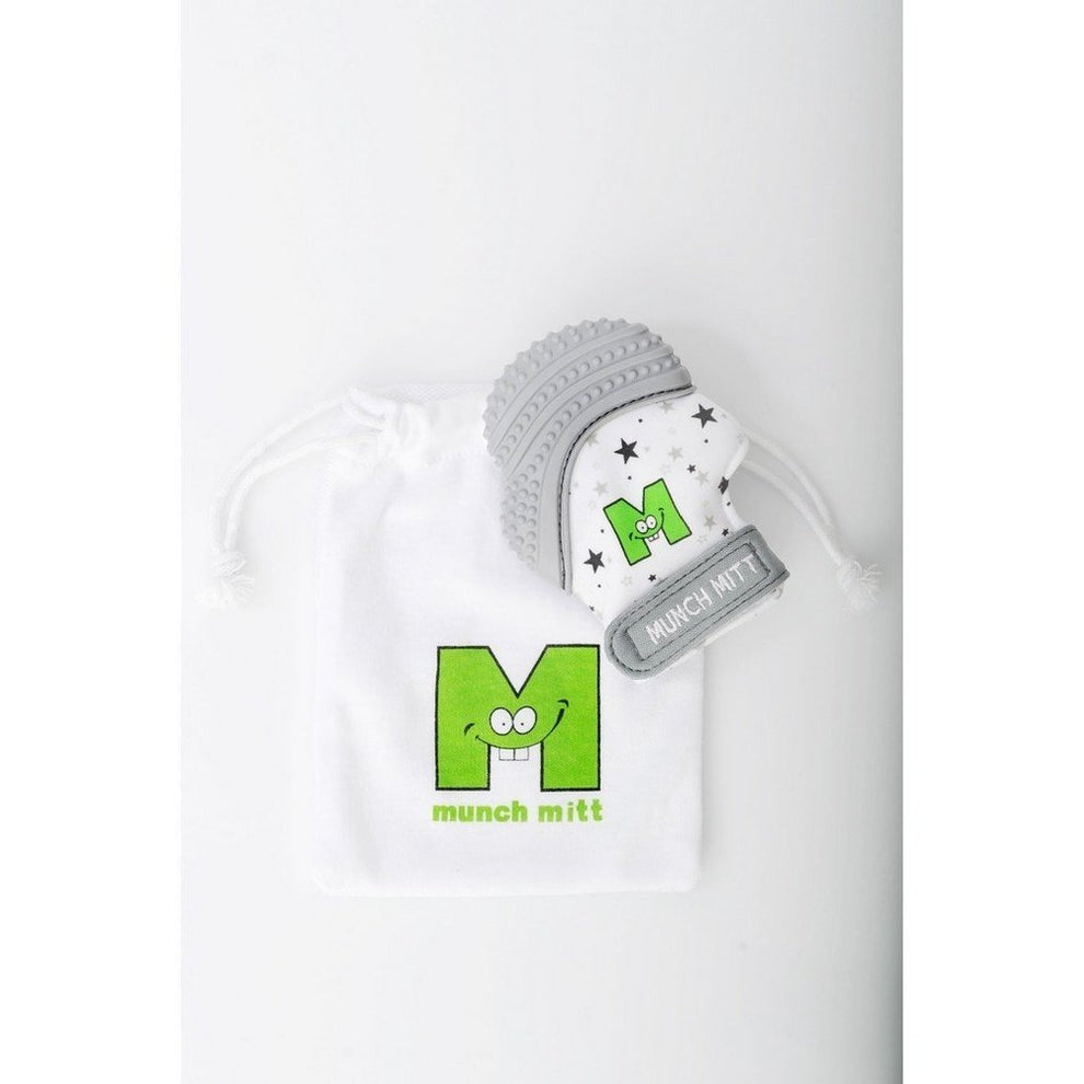 Munch Mitt Baby Teething Mitten & Sensory Toy Grey – Babysupermarket